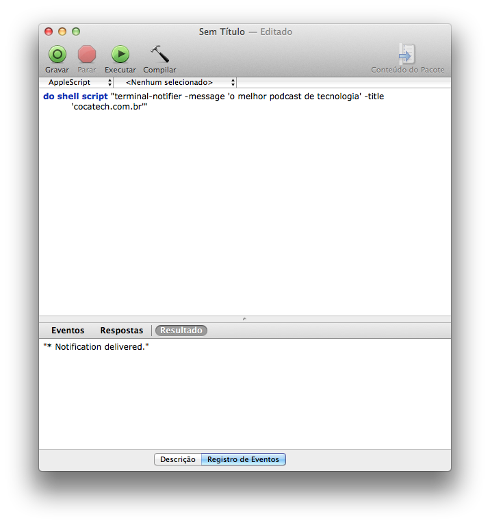 Notificações Via Applescript Cocatech