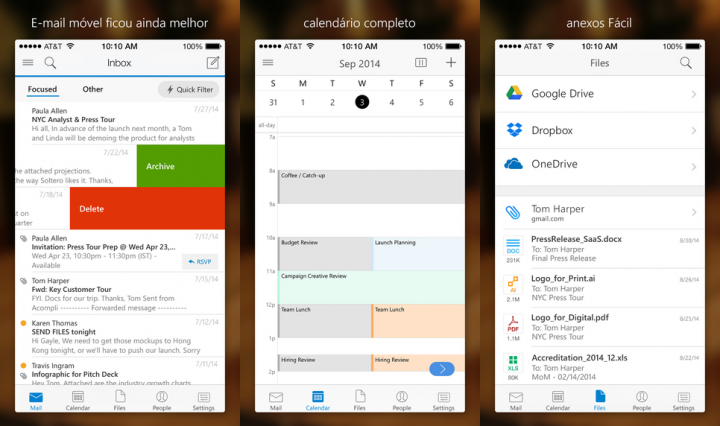 Outlook para iOS: Email, calendário e arquivo - CocaTech