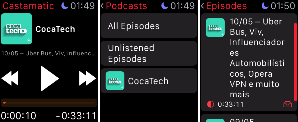 Castamatic, player de podcast para quem tem Apple Watch - CocaTech